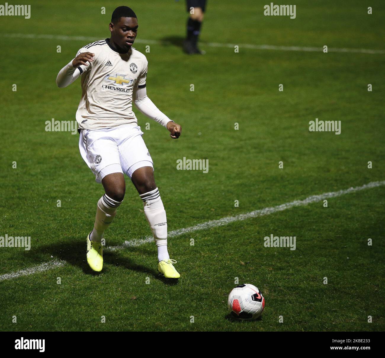 Teden Mengi of Manchester United during Premier League 2 match between ...