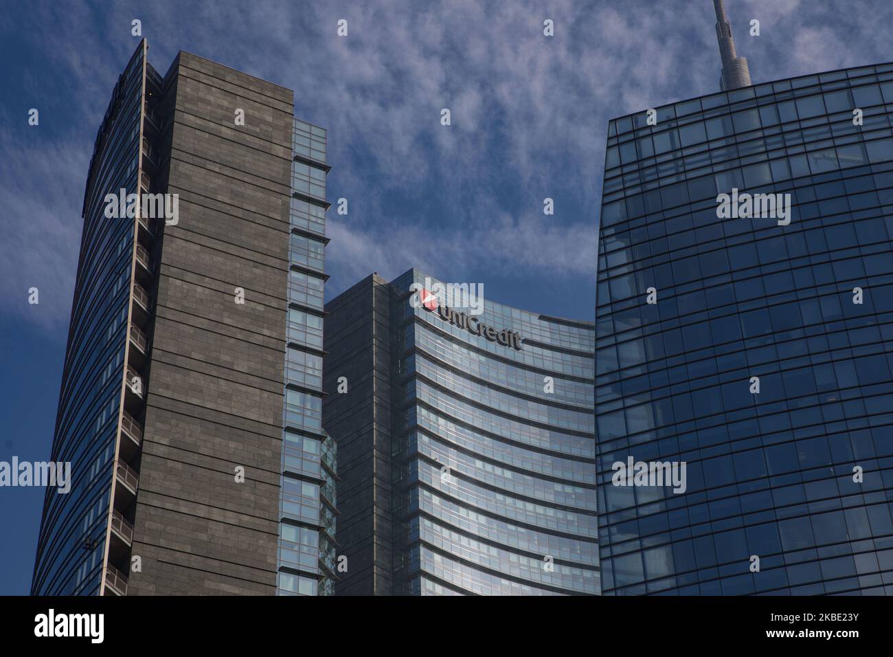 General view of Unicredit Tower in Milan, Italy, on January 07 2020 ...