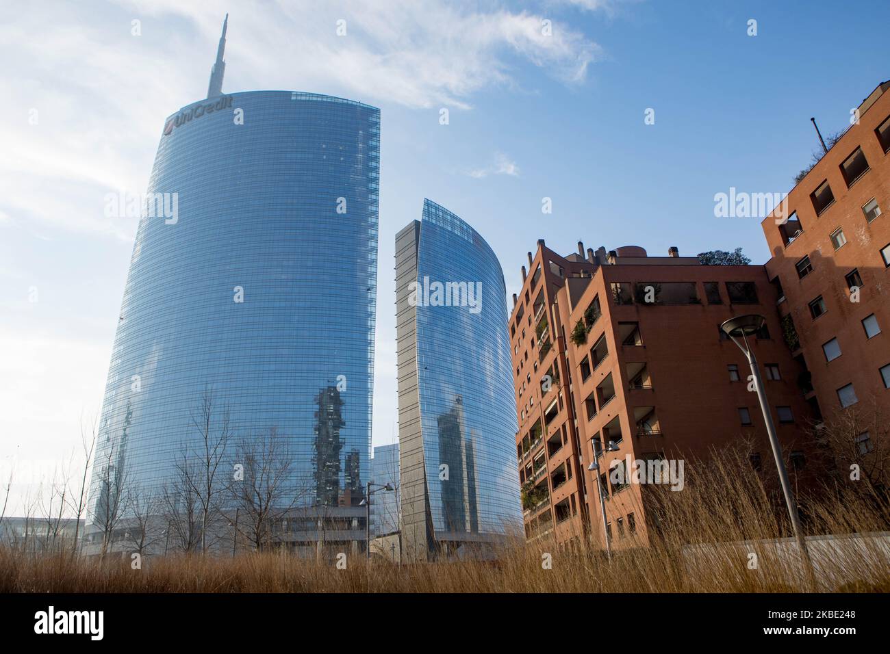General view of Unicredit Tower in Milan, Italy, on January 07 2020 ...