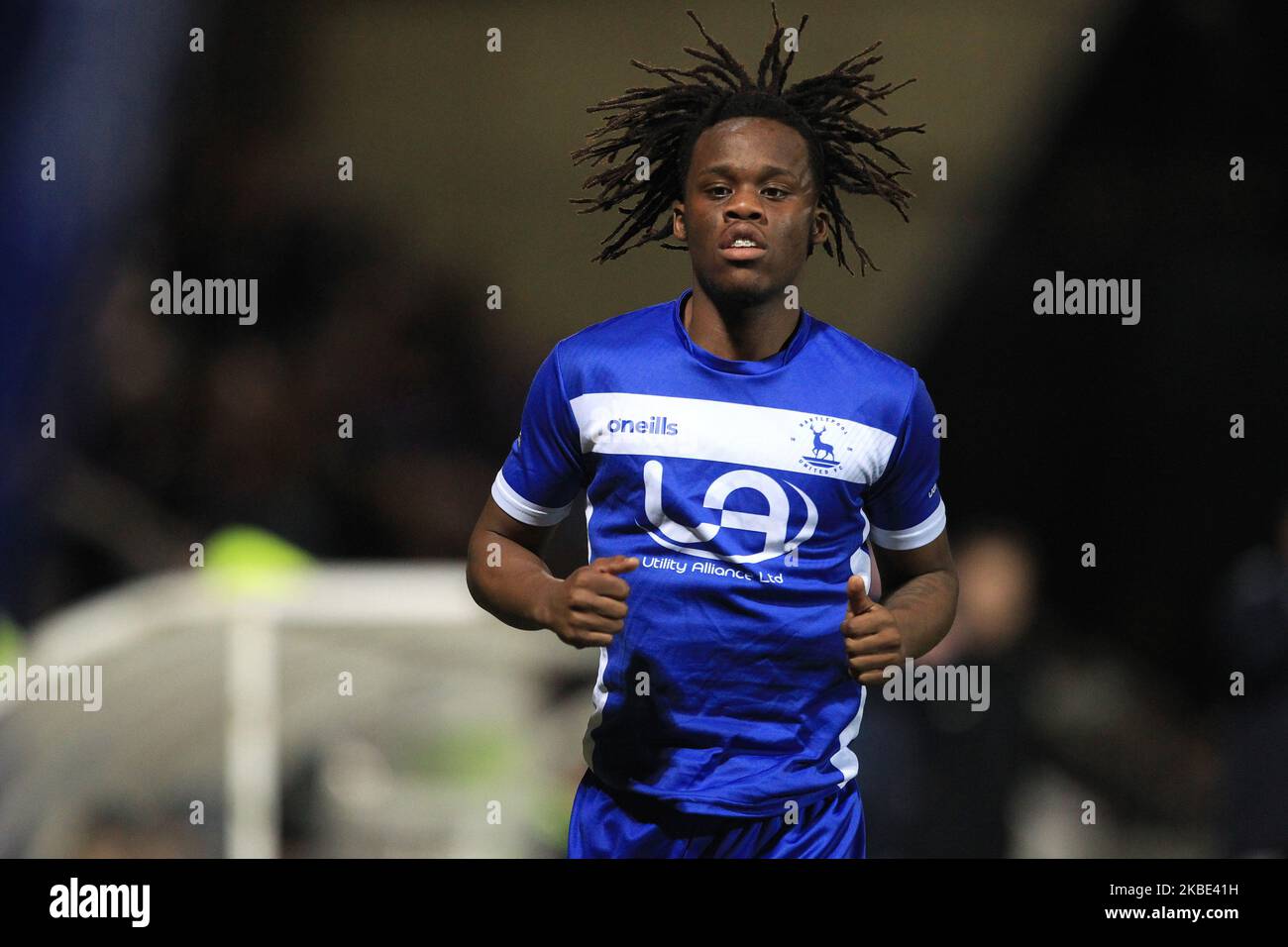 Peter Kioso of Hartlepool United during the Vanarama National League ...