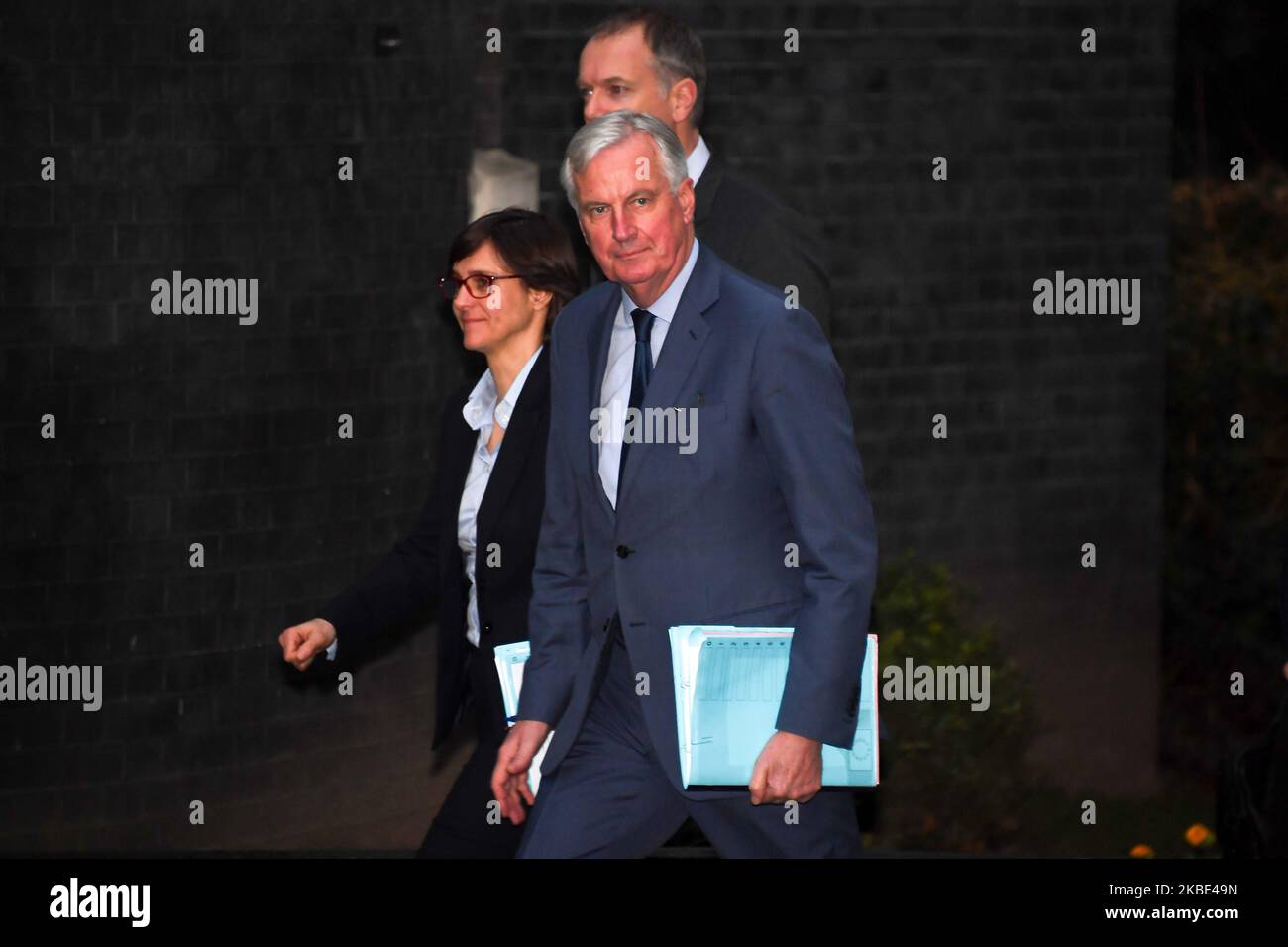 EU chief Brexit negotiator Michel Barnier arrives at 10 Downing Street ...