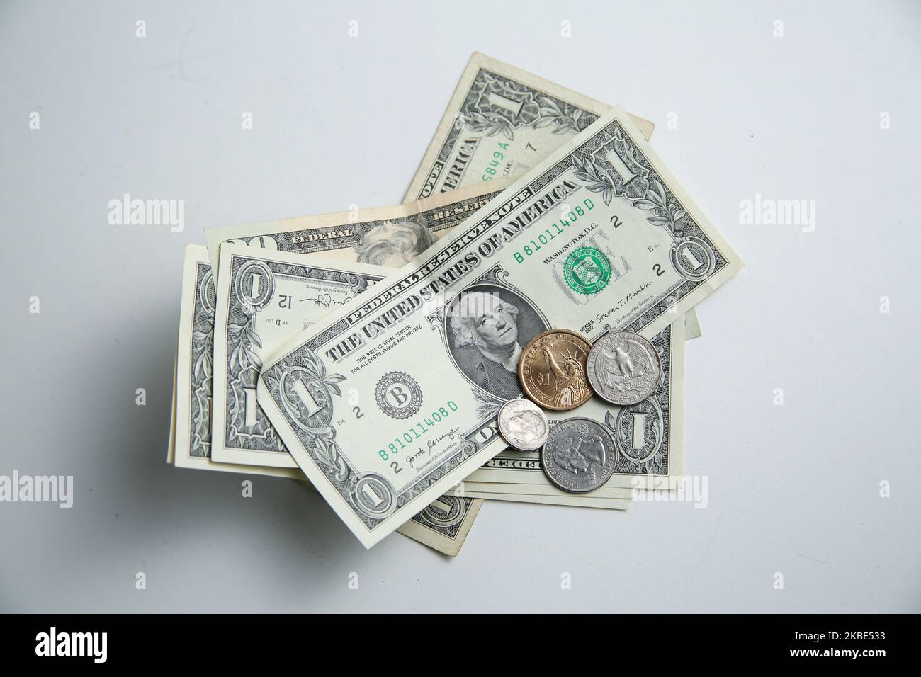 Photo Illustration of American money, USD currency, dollars and cents ...