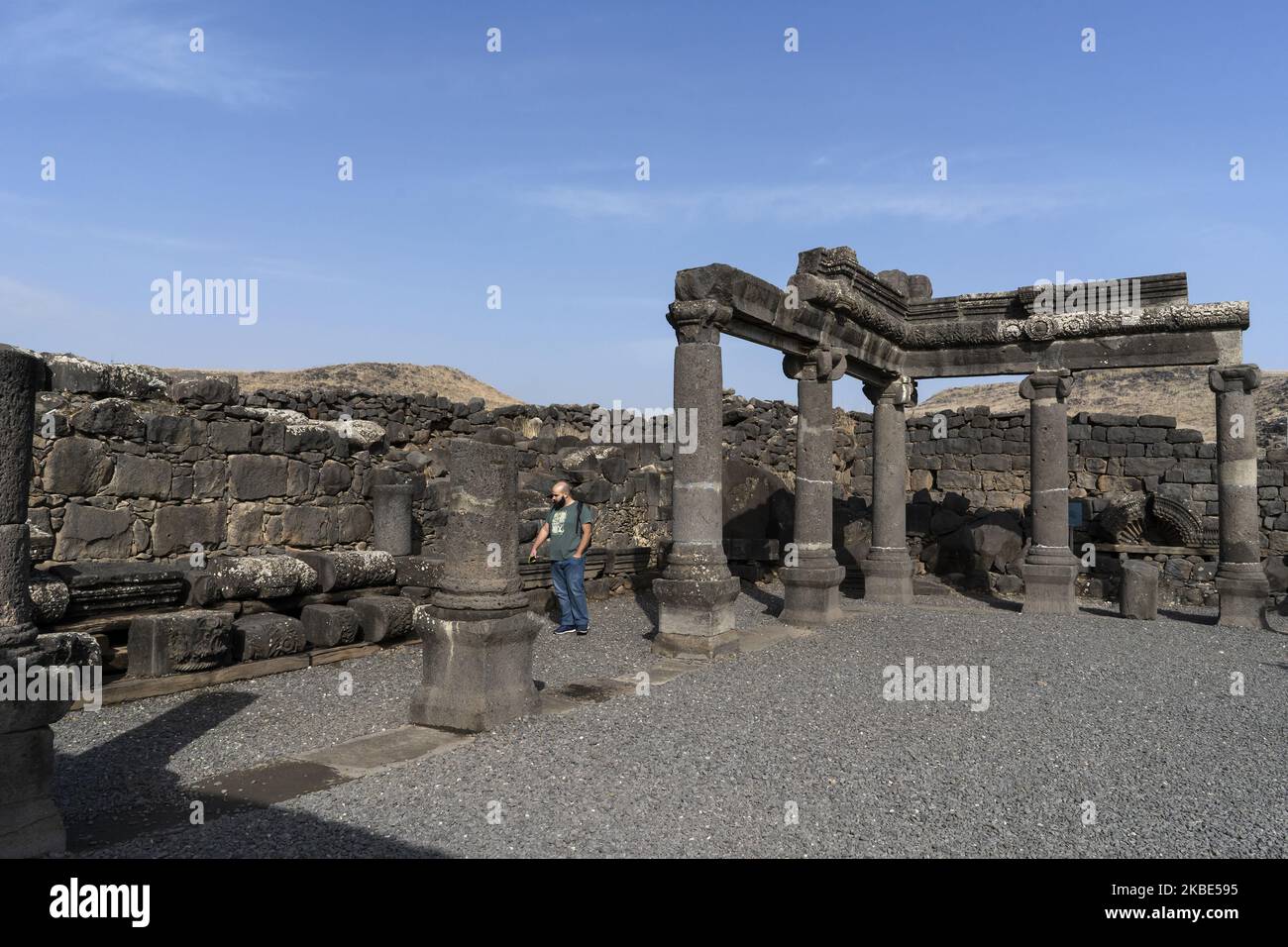 Archaeological remains of a synagogue built in the fourth century at ...