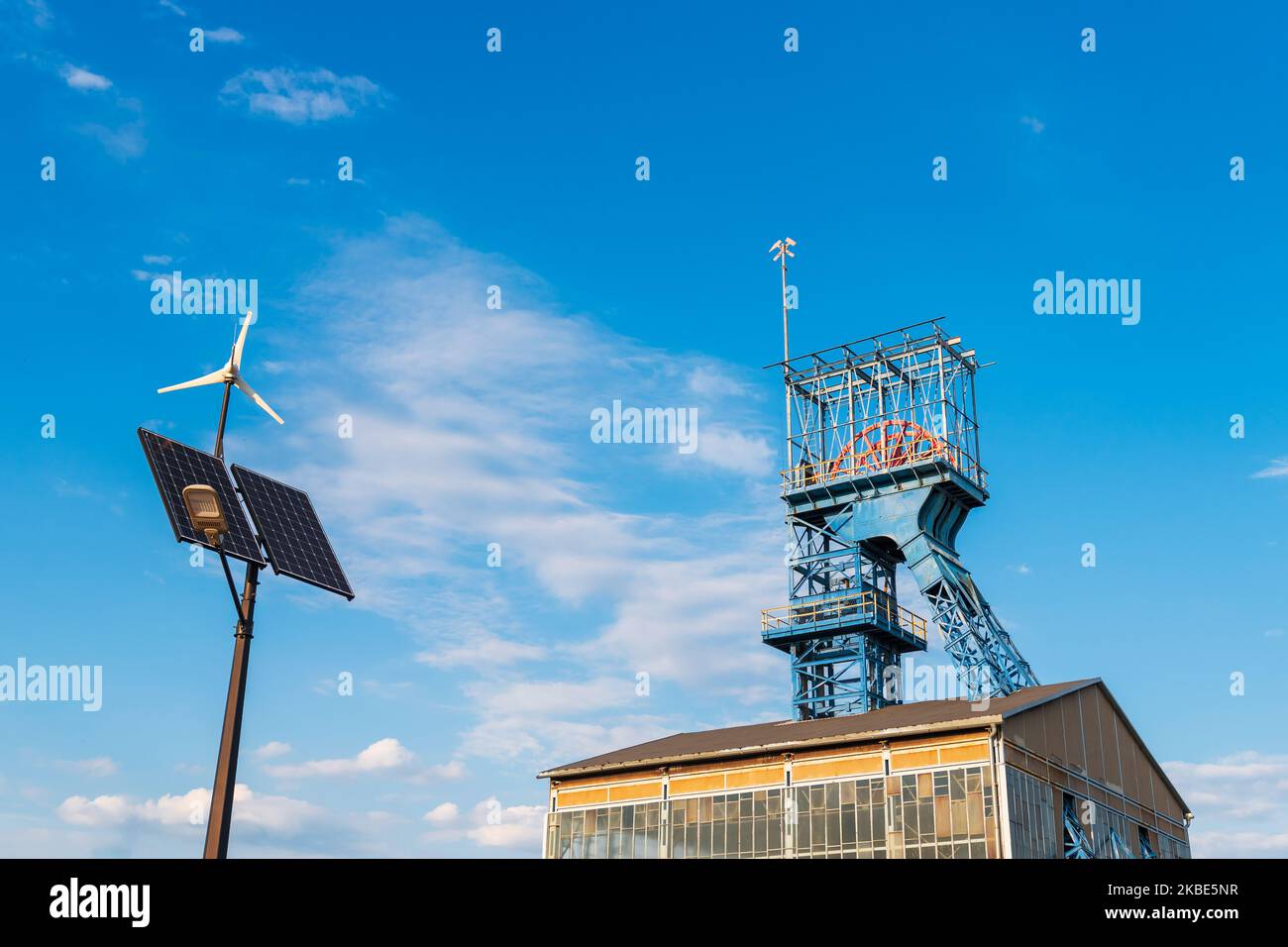 Summary of new and old technologies of energy production. Street lamp ...