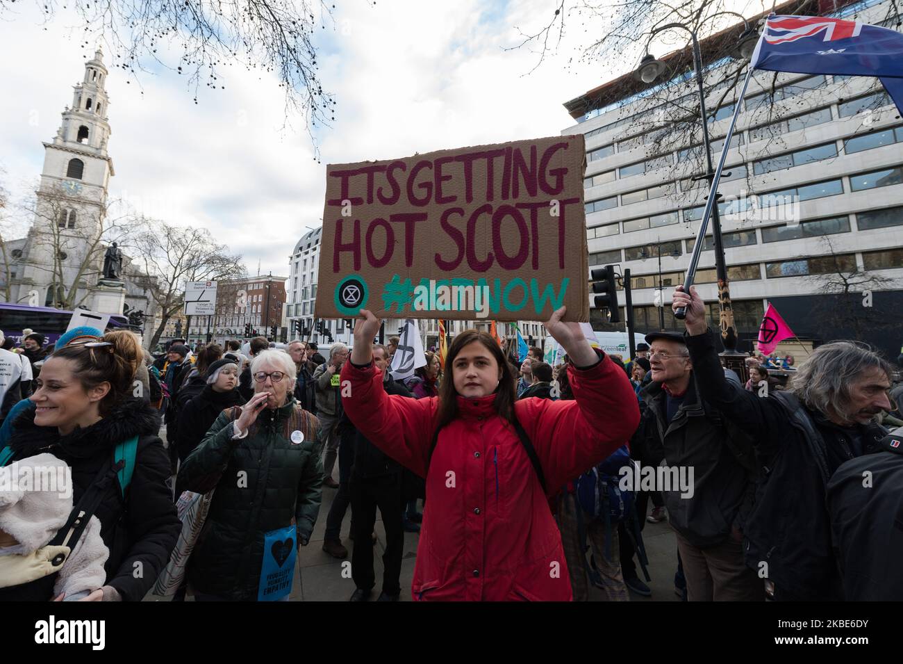 Hundreds of activists from Extinction Rebellion stage a protest outside ...