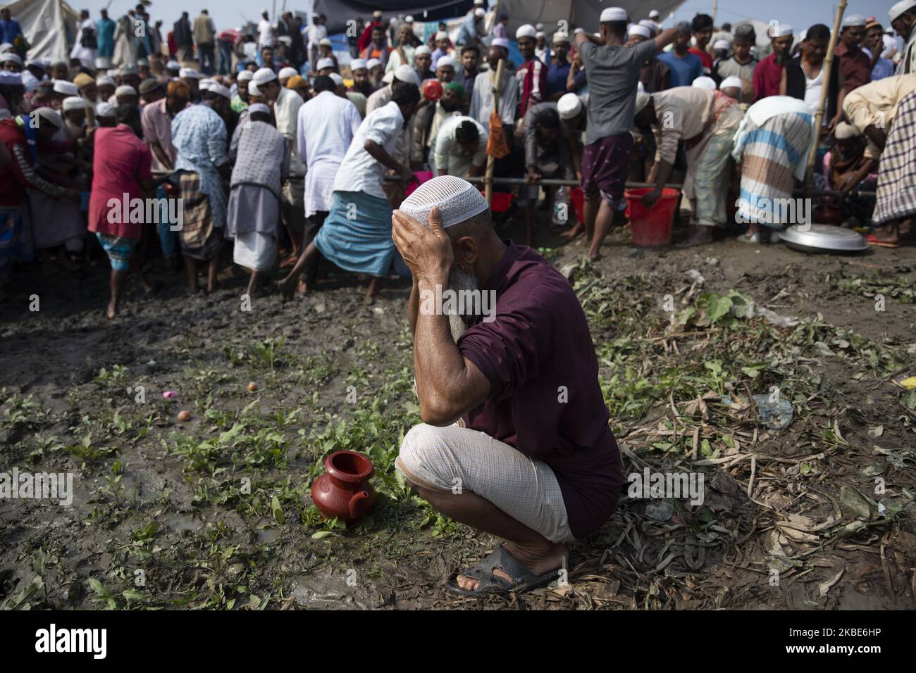 Muslim devotees prepare for prayers at the world's second largest ...