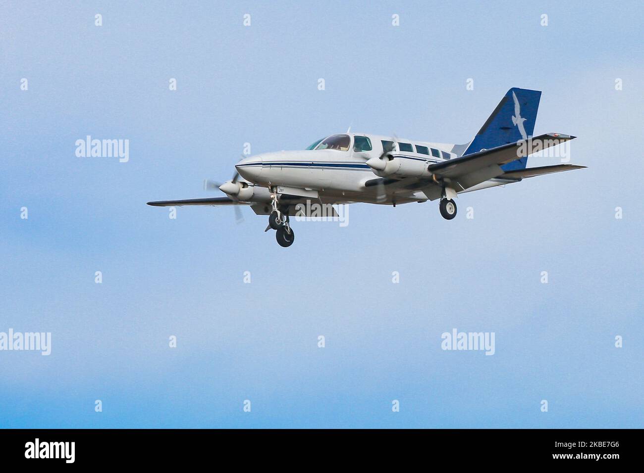 A Cessna 402 light twin, piston engine aircraft operating for Cape Air ...