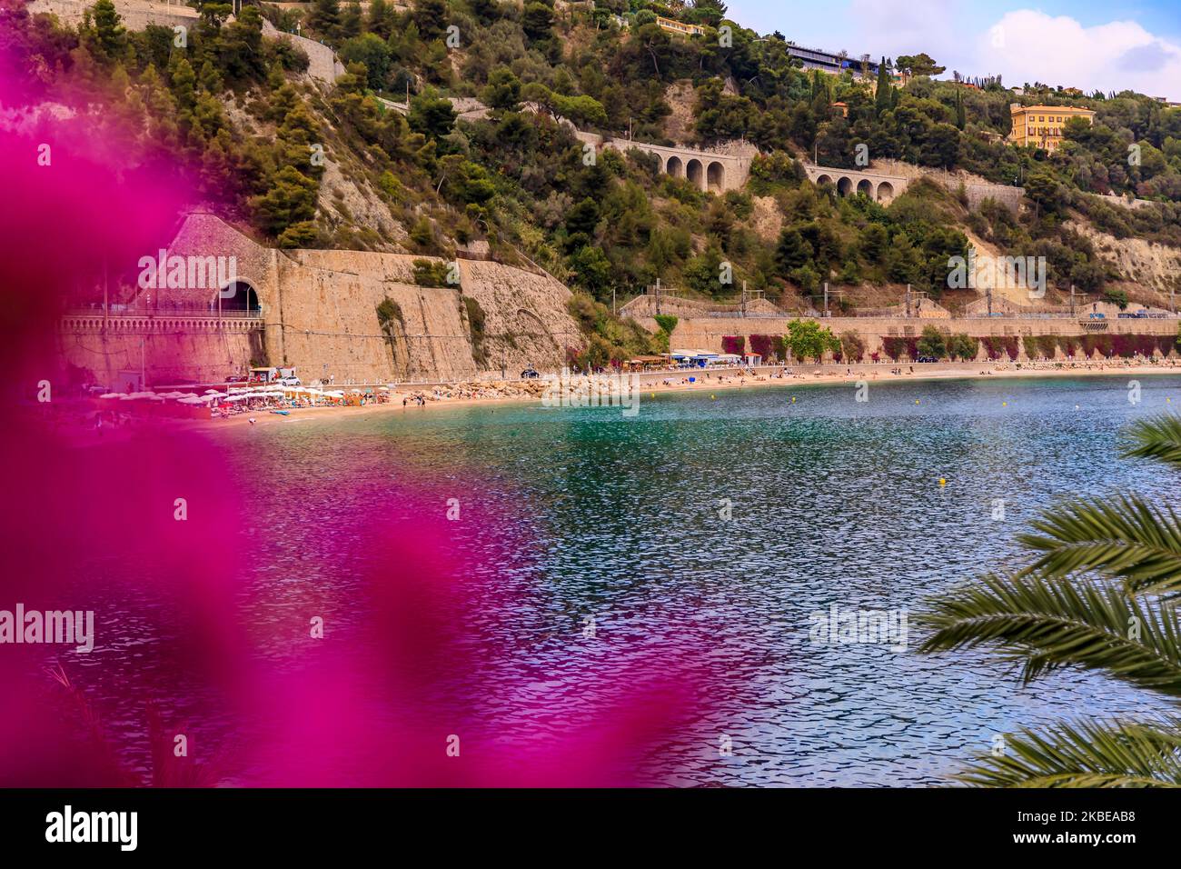 View of French Riviera coast with Villefranche sur Mer picturesque ...