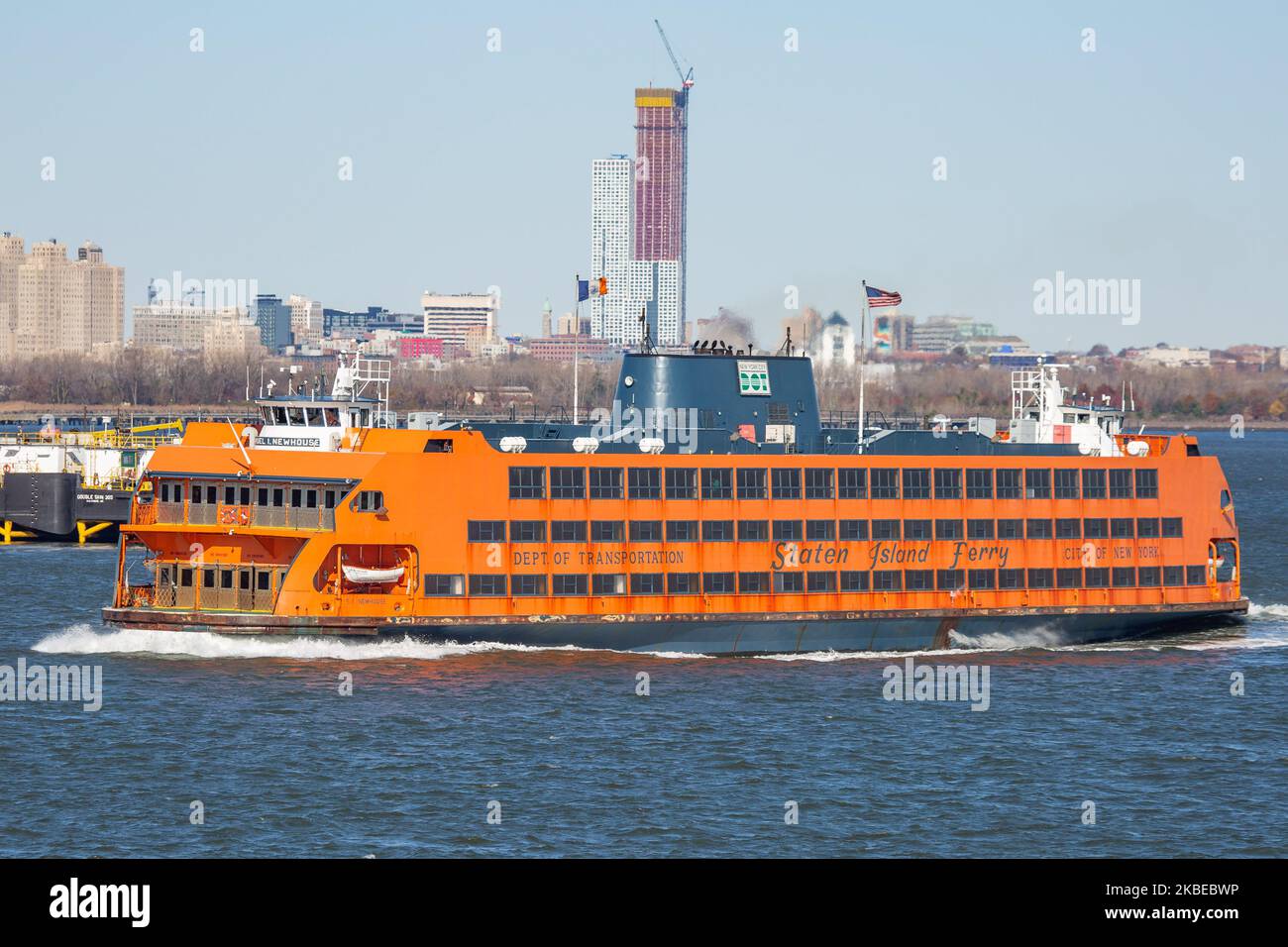 Iconic popular orange Staten Island Ferry in New York City connecting ...