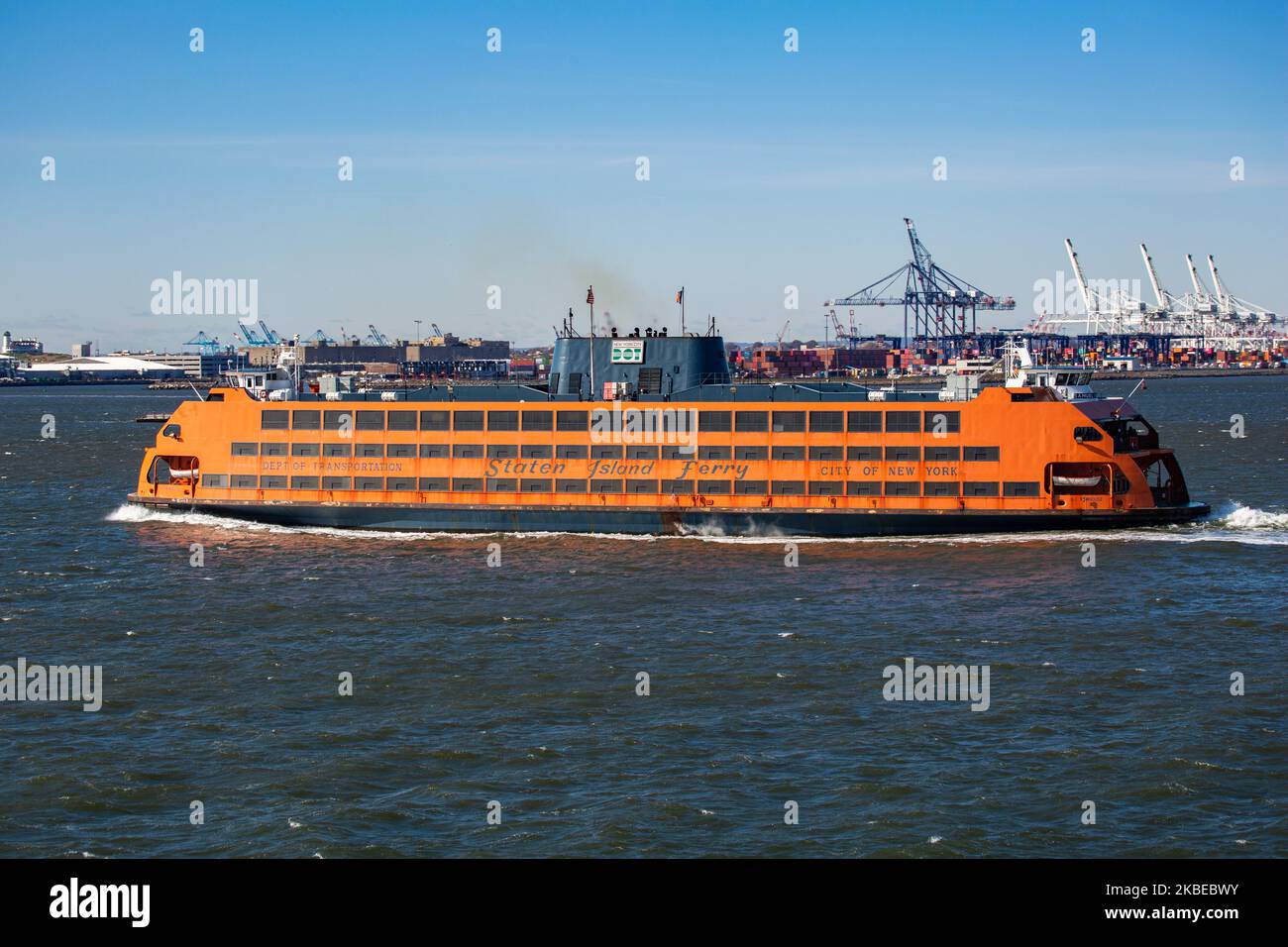 Iconic popular orange Staten Island Ferry in New York City connecting ...