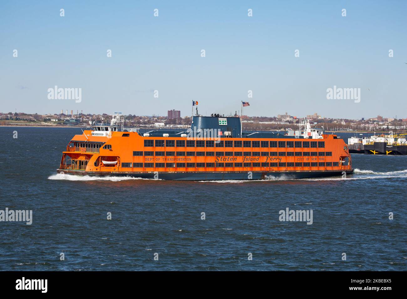 Iconic popular orange Staten Island Ferry in New York City connecting ...