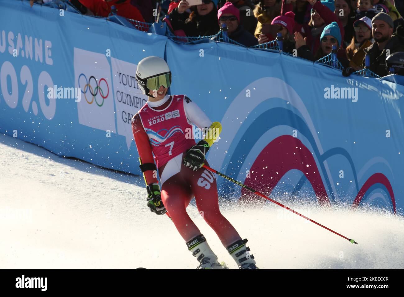 competes in Woman's Giant Slalom during Winter Youth Olympic Games ...