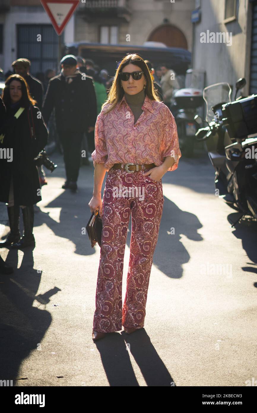 Guest arrives during the Milan Men's Fashion Week Fall/Winter 2020/ ...