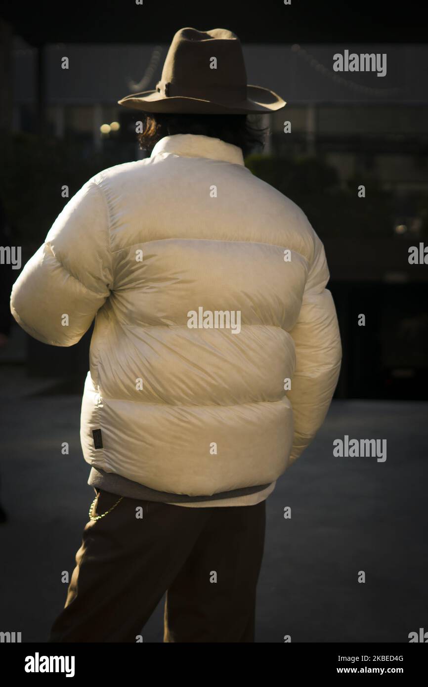Guest arrives during the Milan Men's Fashion Week Fall/Winter 2020/ ...