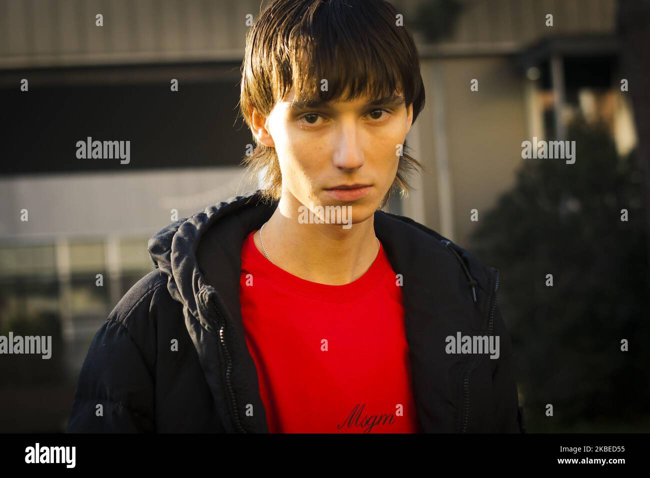 Guest arrives during the Milan Men's Fashion Week Fall/Winter 2020/ ...