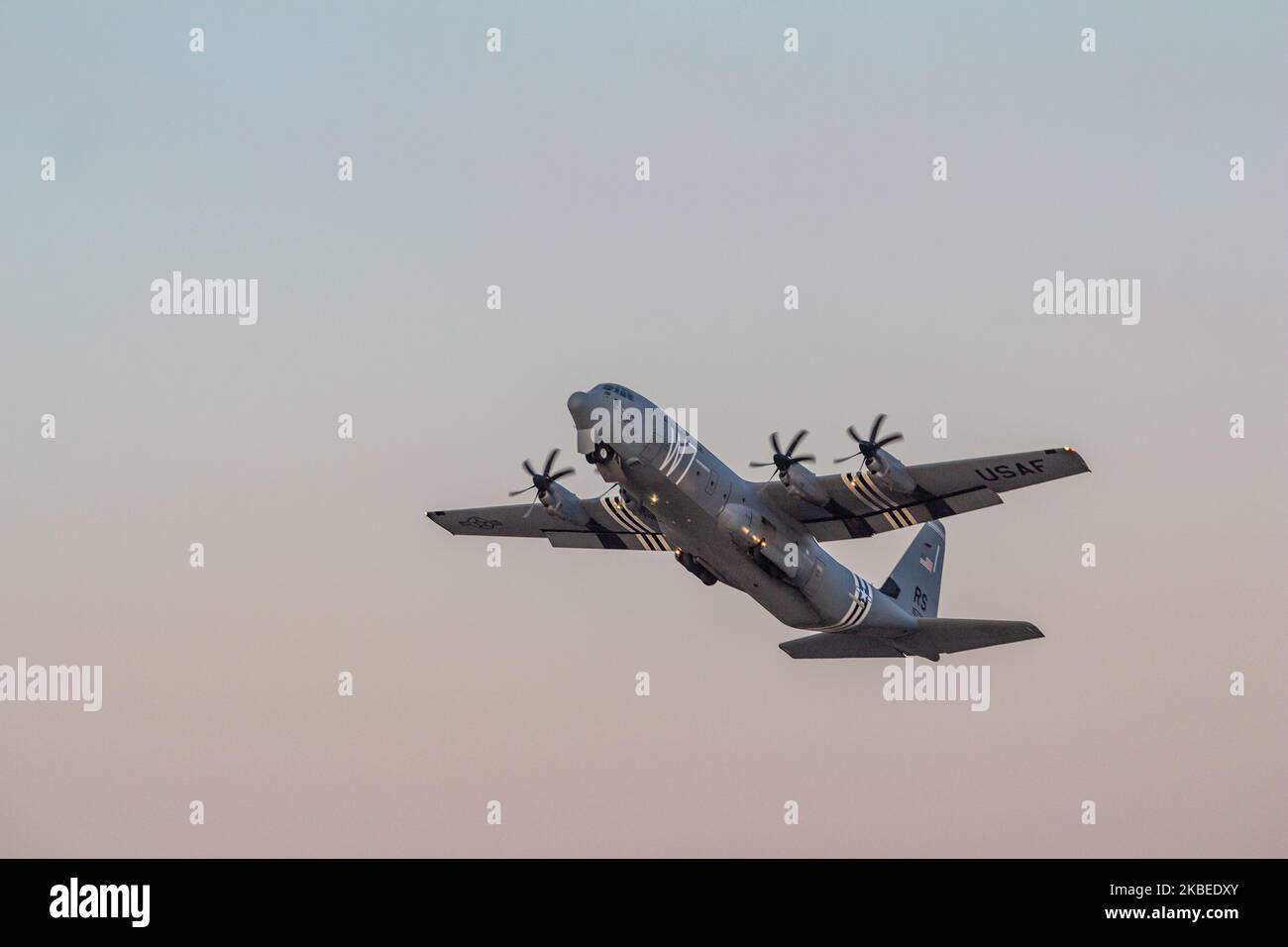 An Iconic C-130 military transport turboprop aircraft during the ...