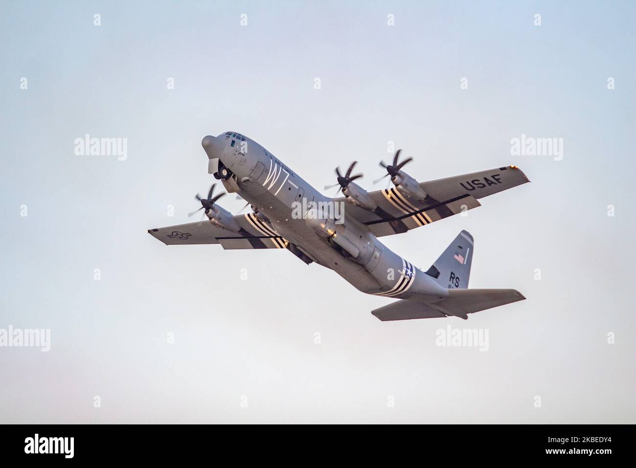 An Iconic C-130 military transport turboprop aircraft during the ...