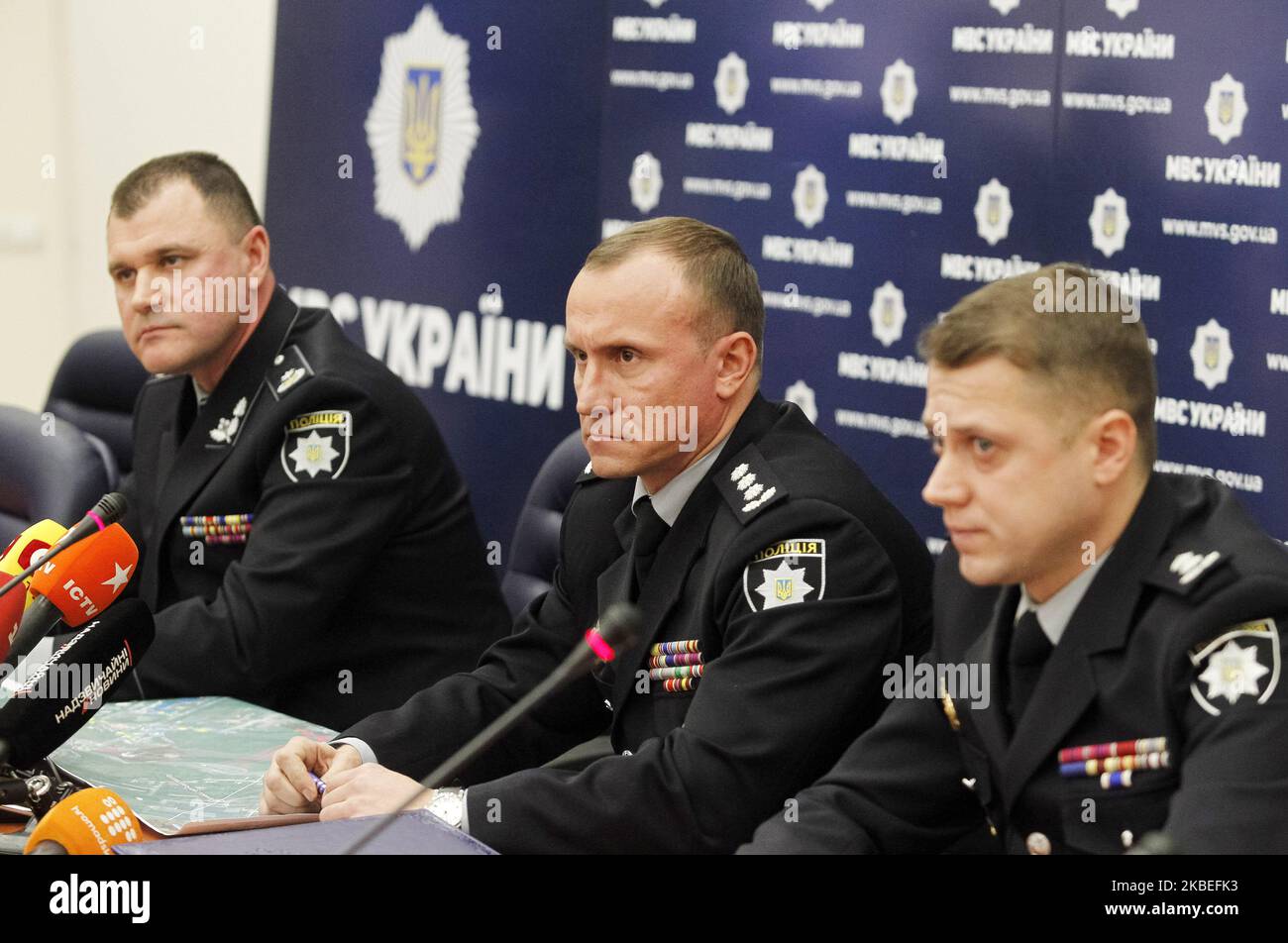 Ukraine's National Police Chief Ihor Klimenko (L) and the Chief of ...