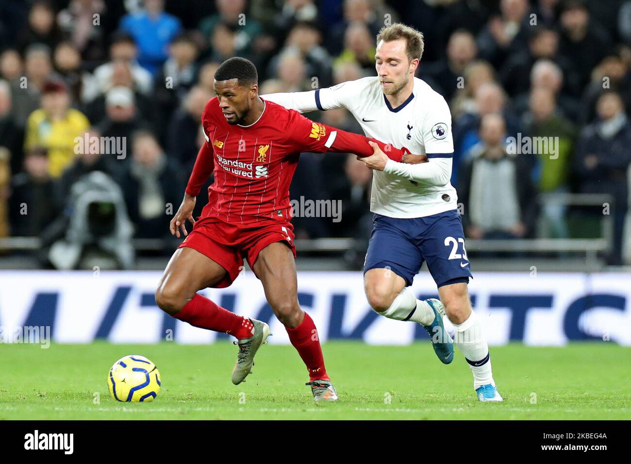 Tottenham midfielder christian eriksen hassles liverpool midfielder ...
