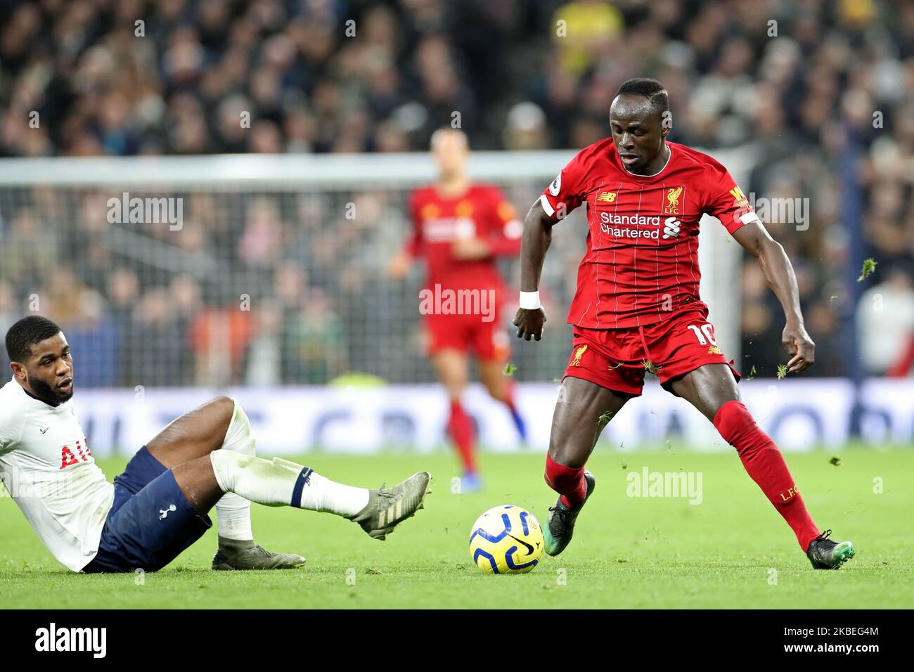 Liverpool forward Sadio Mane controls the ball during the Premier ...