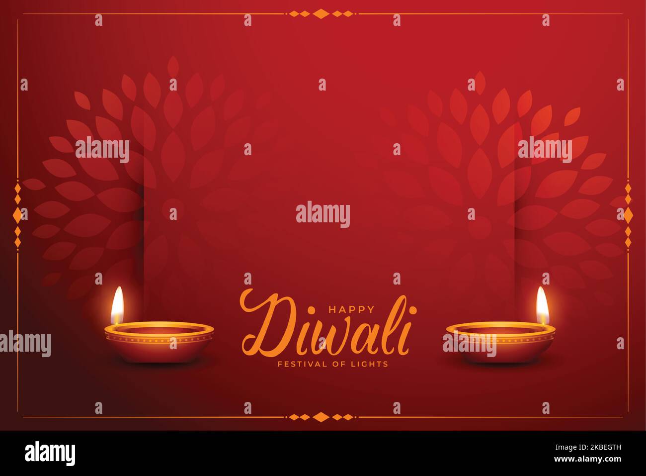 traditional diwali festival banner with floral background in red color ...