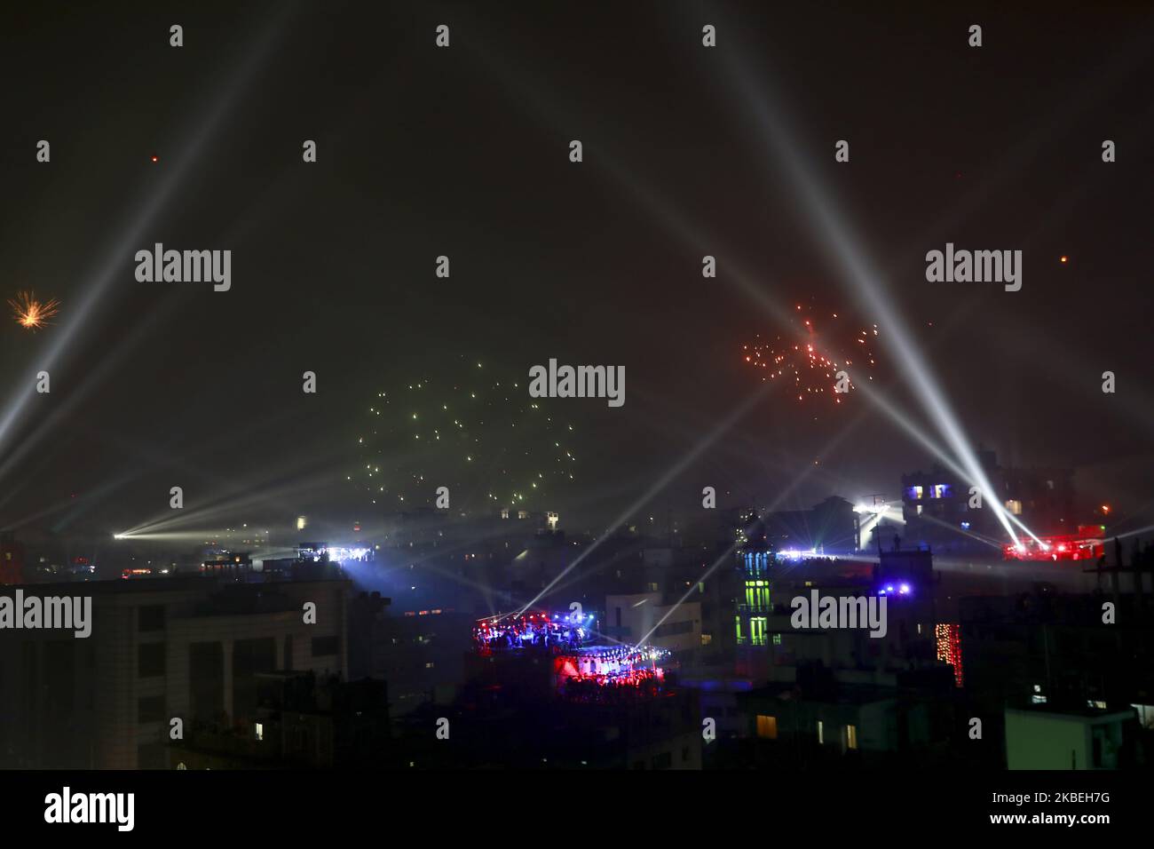 People of Old Dhaka are playing fire splitting using kerosene oil on ...