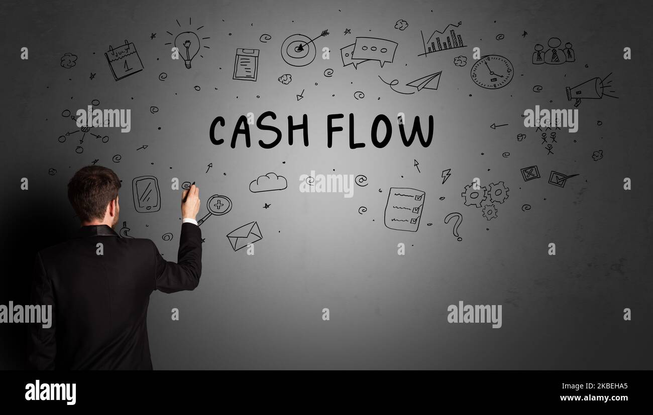 businessman drawing a creative idea sketch Stock Photo - Alamy