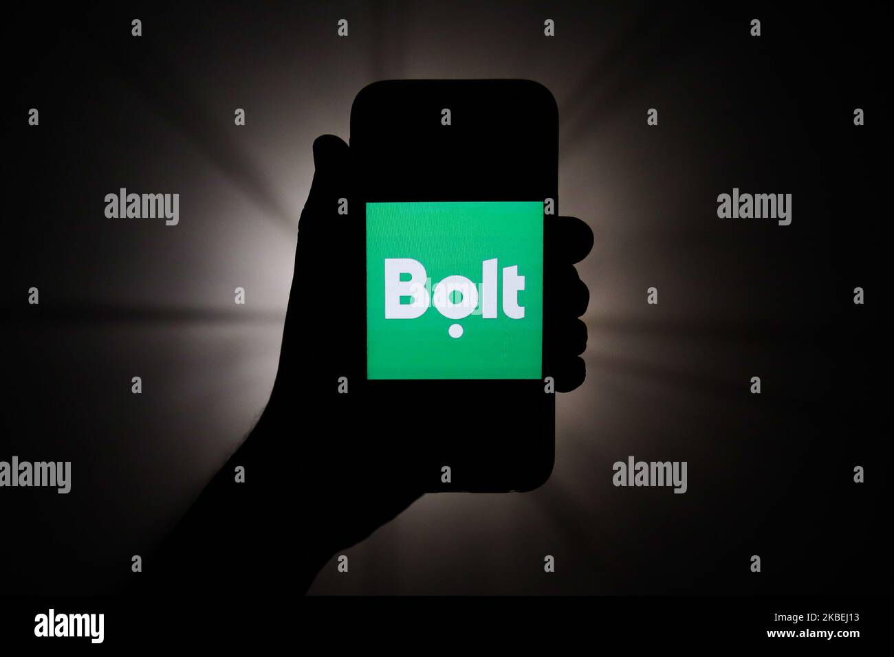In this photo illustration, Bolt logo is seen displayed on a phone ...