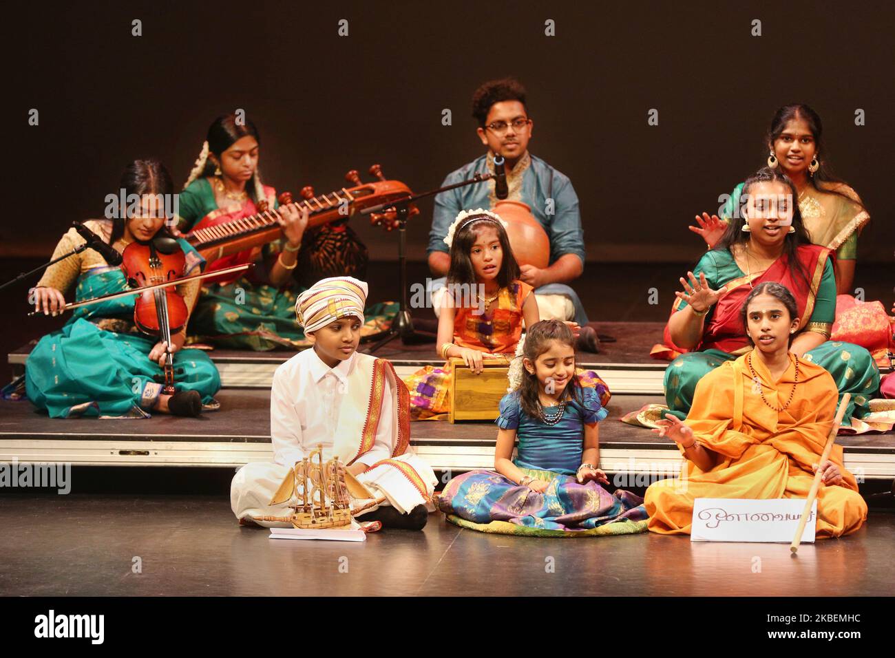 Tamil youth perform a Carnatic song showcasing the Tamil culture during ...