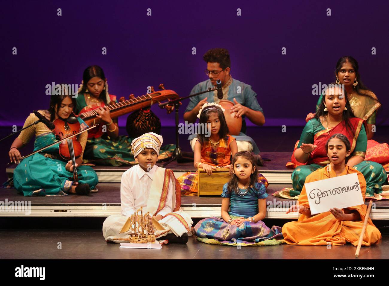 Tamil youth perform a Carnatic song showcasing the Tamil culture during ...