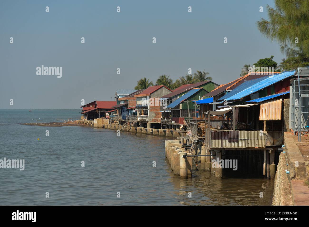 Local restaurants on the seafront in Kep City. On Monday, January 6 ...