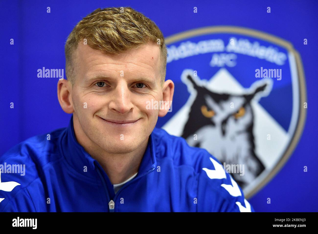 Danny Rowe signs for Oldham Athletic from AFC Fylde at Boundary Park ...