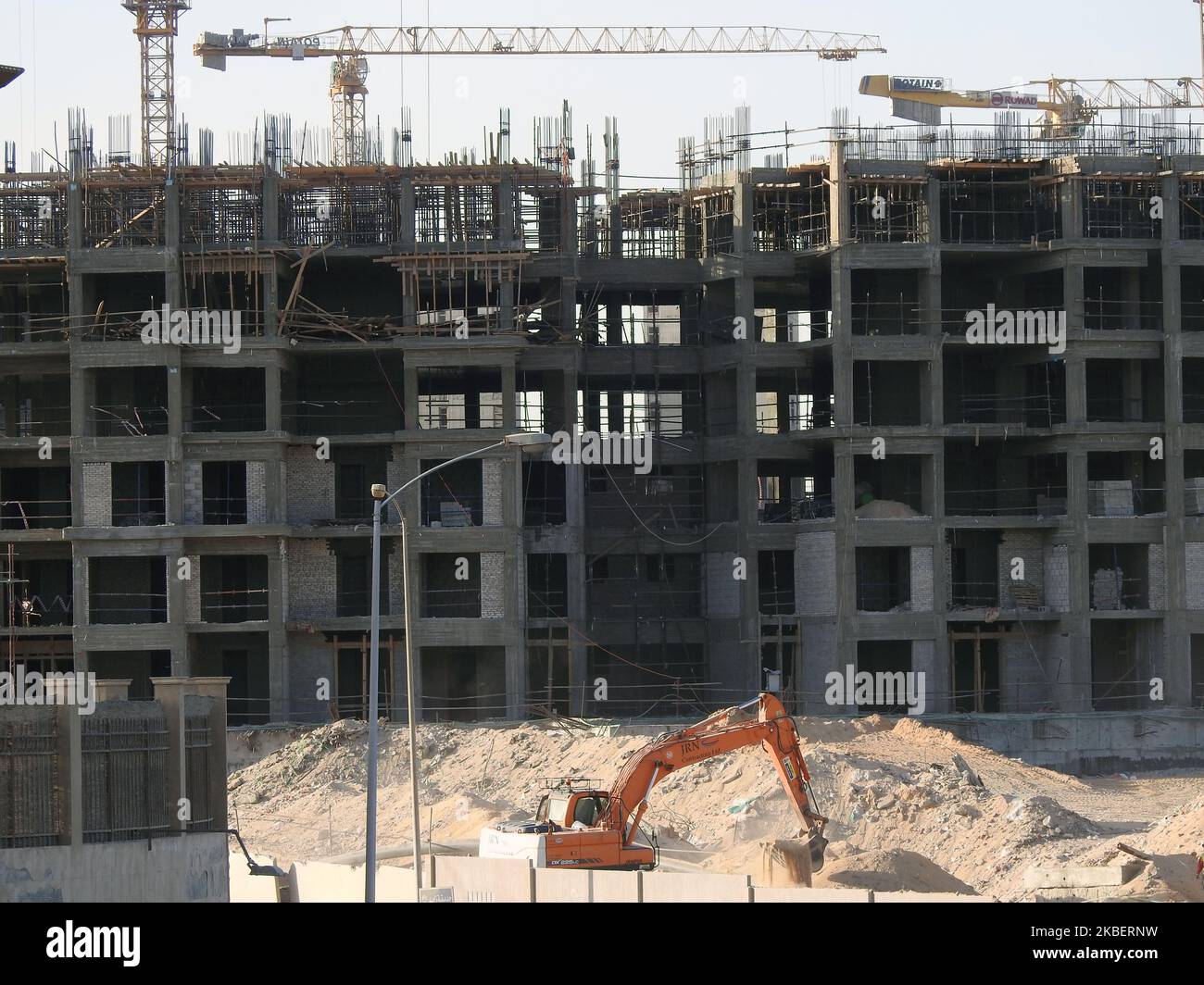 Giza, Egypt, October 16 2022: A construction site of new rise up of new ...