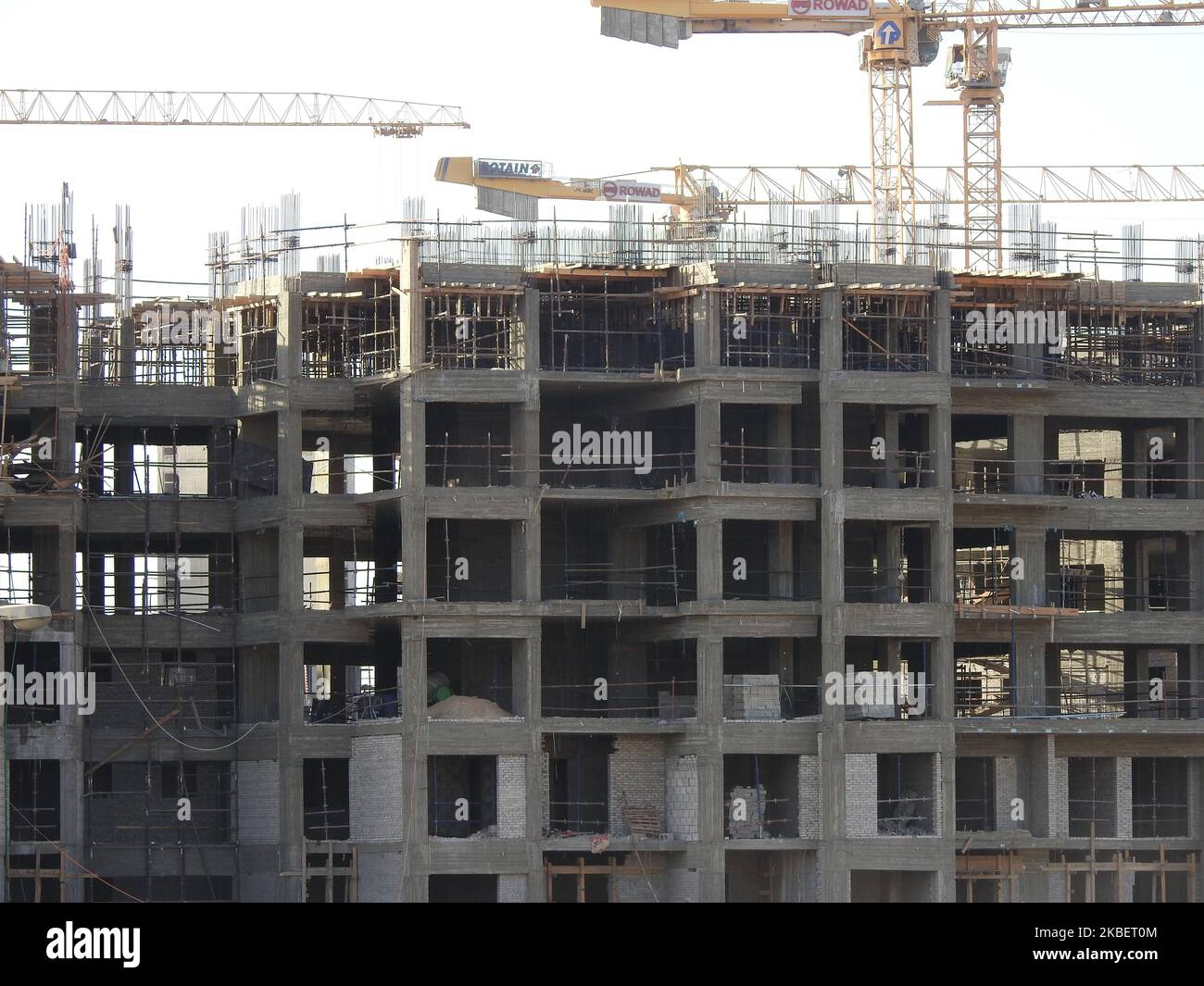 Giza, Egypt, October 16 2022: A construction site of new rise up of new ...