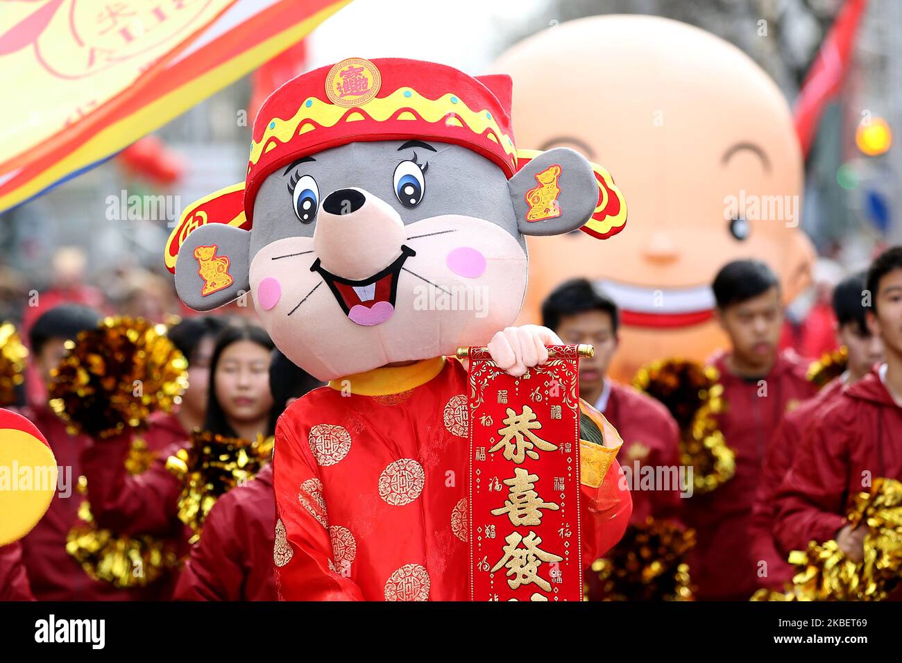 Revelers perform during celebrations for the Chinese New Year parade ...