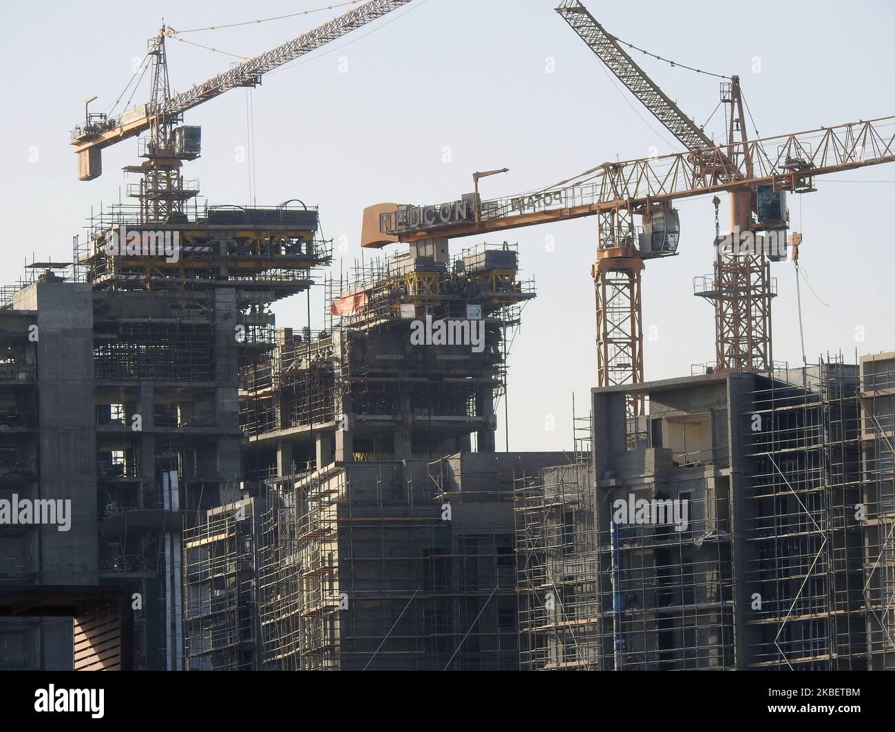 Giza, Egypt, October 16 2022: A construction site of new rise up of new ...