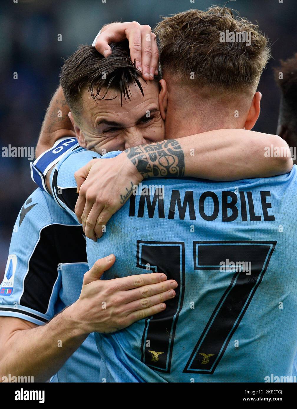 Ciro Immobile celebrates with Patricio Gabarron after scoring goal 3- 0 ...