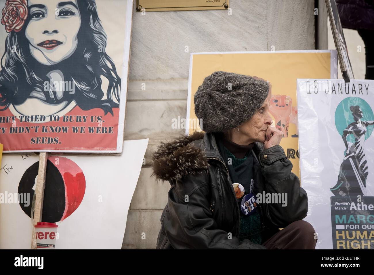 Women protest for their rights and against women violence front of ...