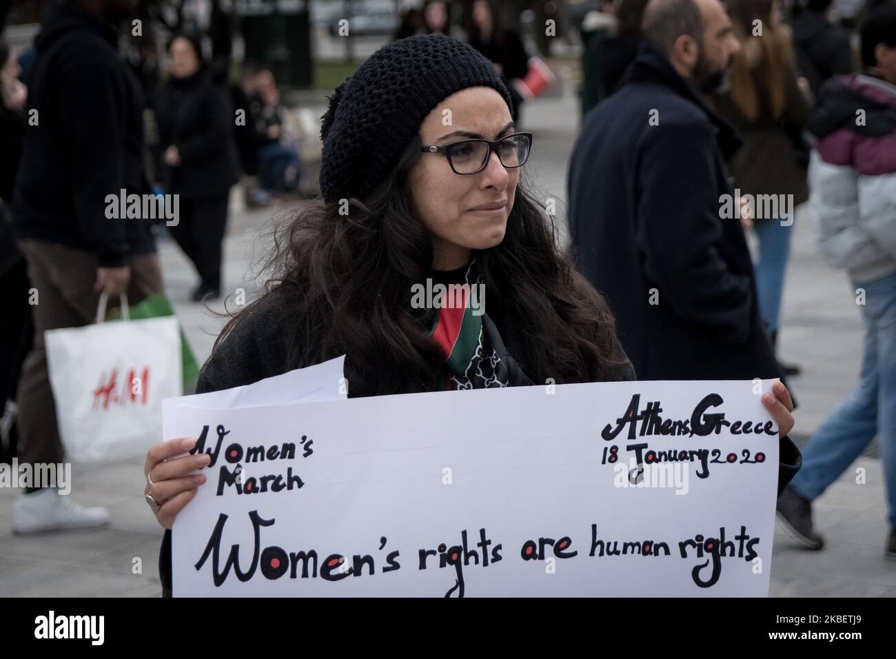 Women protest for their rights and against women violence front of ...