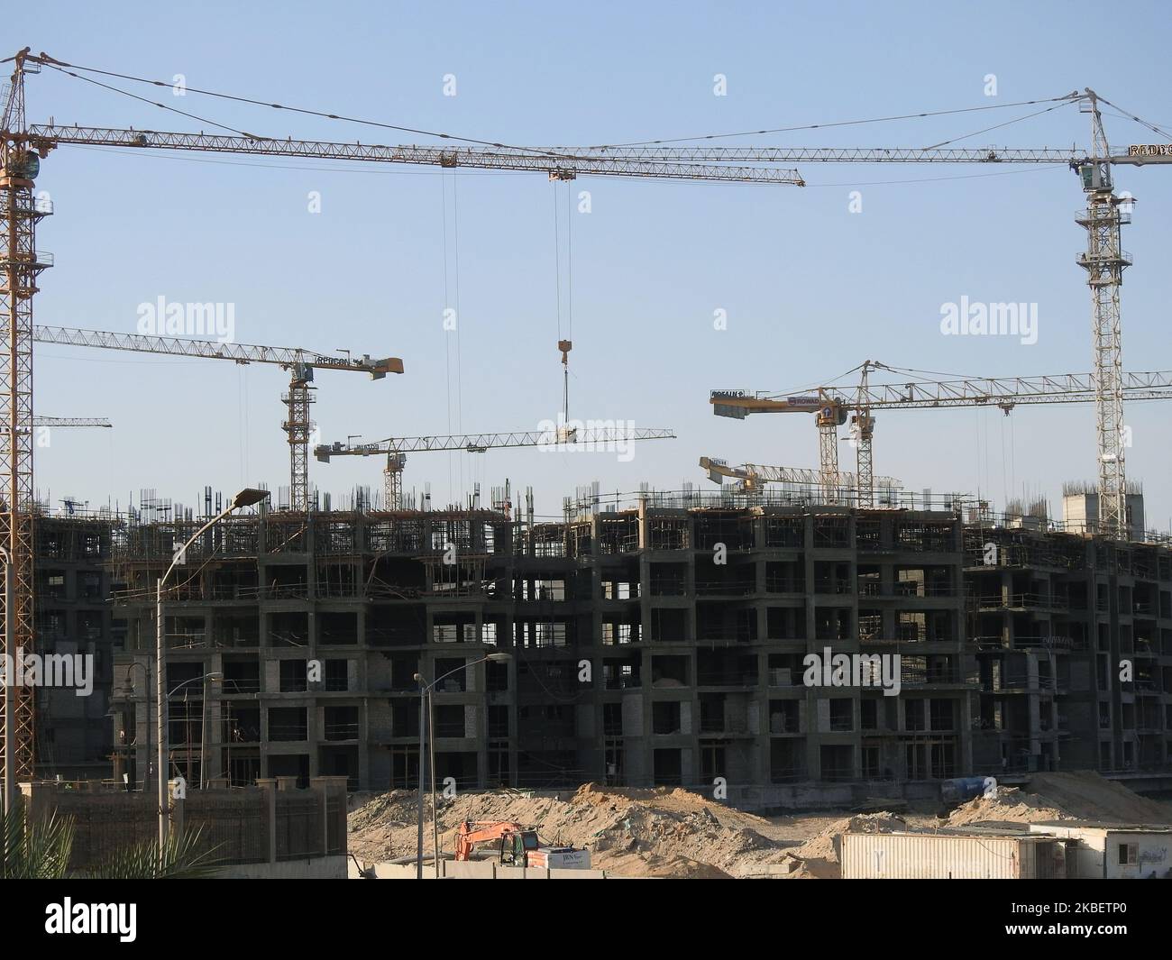 Giza, Egypt, October 16 2022: A construction site of new rise up of new ...