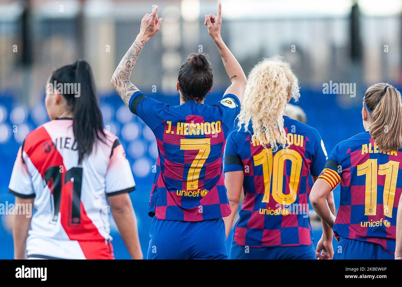 Jennifer Hermoso celebration during the match between FC Barcelona and ...