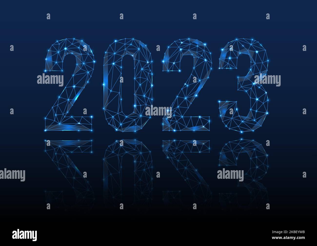 2023 wireframe Christmas and new year banner calendar date with ...