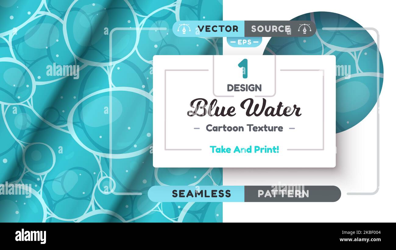Blue Water Seamless Pattern Illustration Stock Vector Image & Art - Alamy