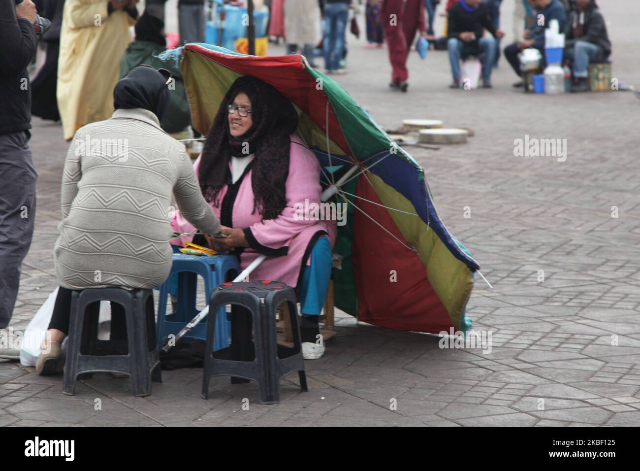Fortune teller at Jemaa el-Fnaa square in the medina (old city) of ...