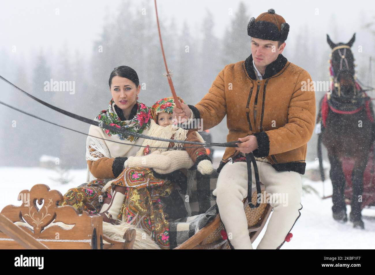 Participants during a parade of the 2020 edition of Poronin Kumoterki ...
