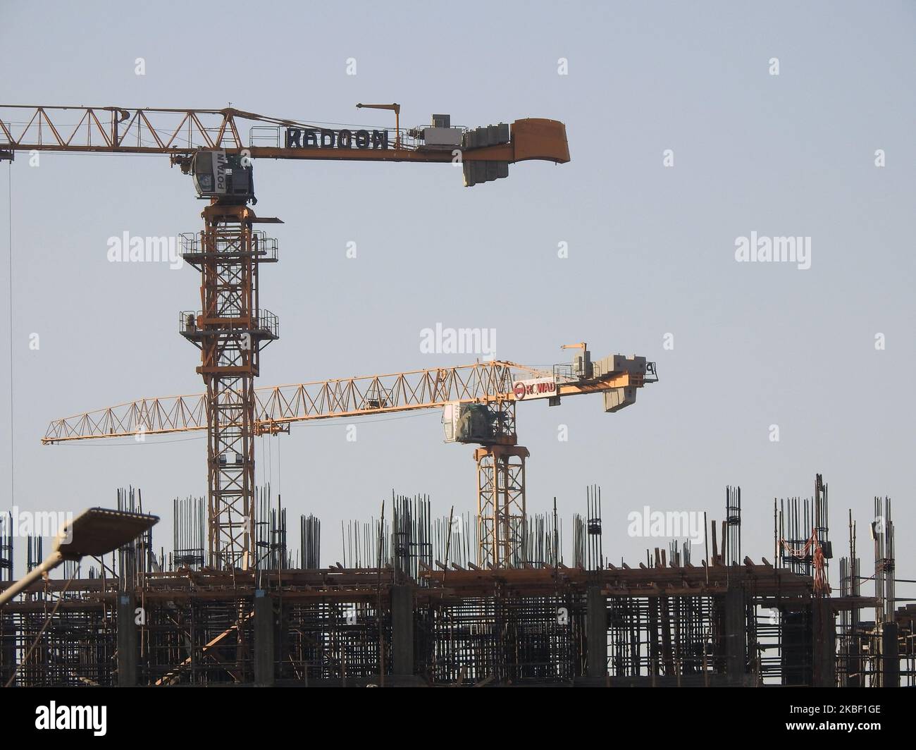 Giza, Egypt, October 16 2022: A construction site of new rise up of new ...