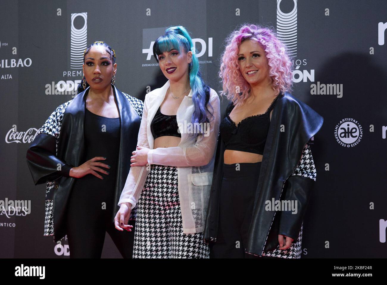 Sweet California pose for the photographers prior to the Odeon Music ...
