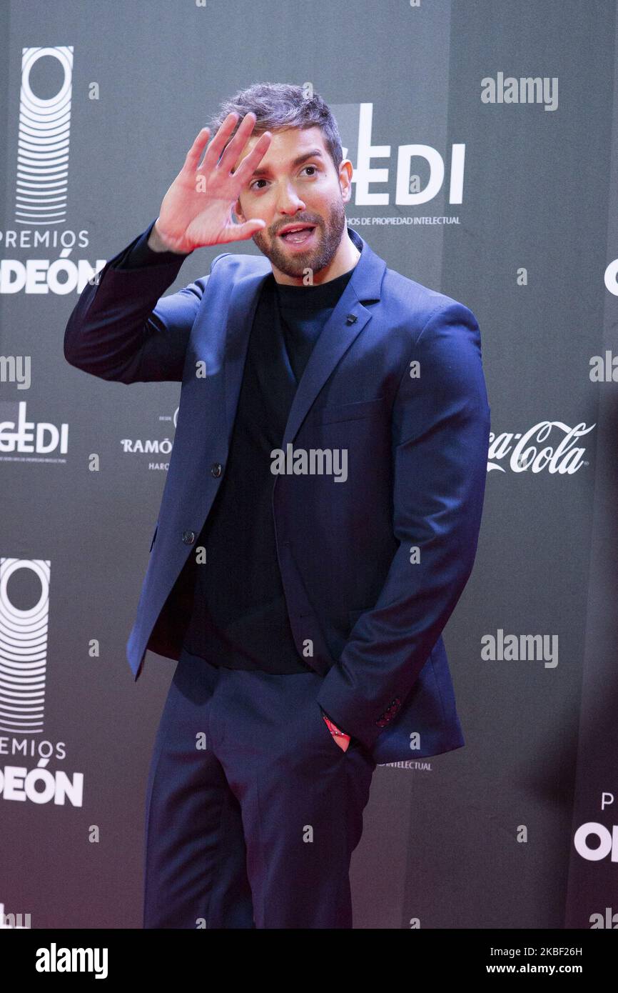 Pablo Alborán pose for the photographers prior to the Odeon Music ...
