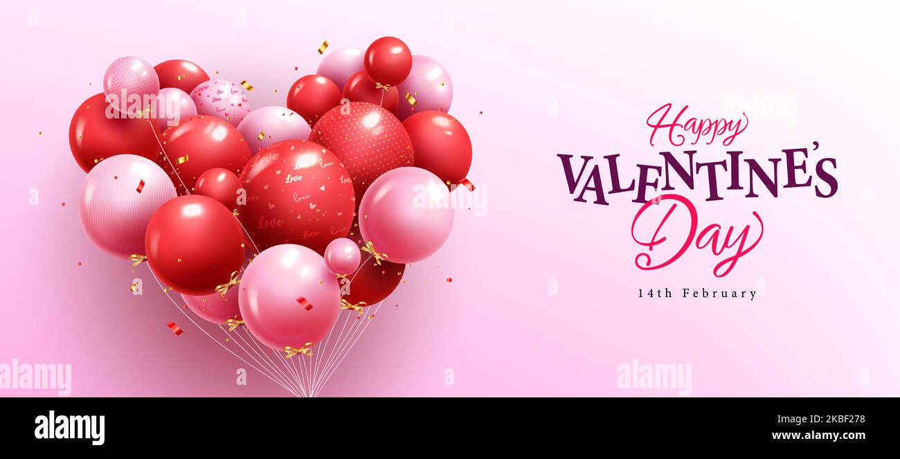 Happy valentine's day text vector background design. Valentine's day ...