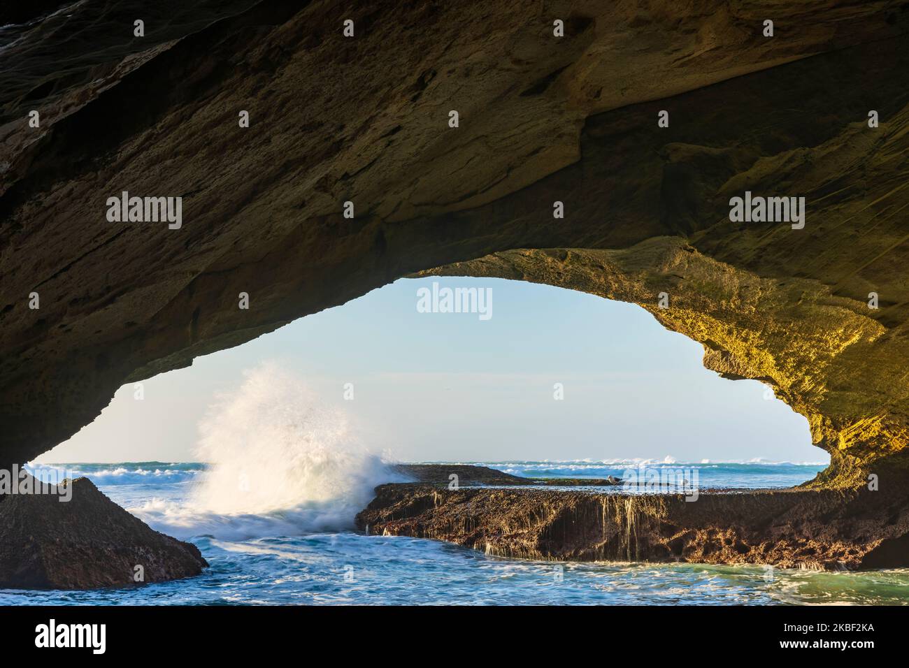 Wonderful view from inside Waenhuiskrans sea-cave looking out towards ...